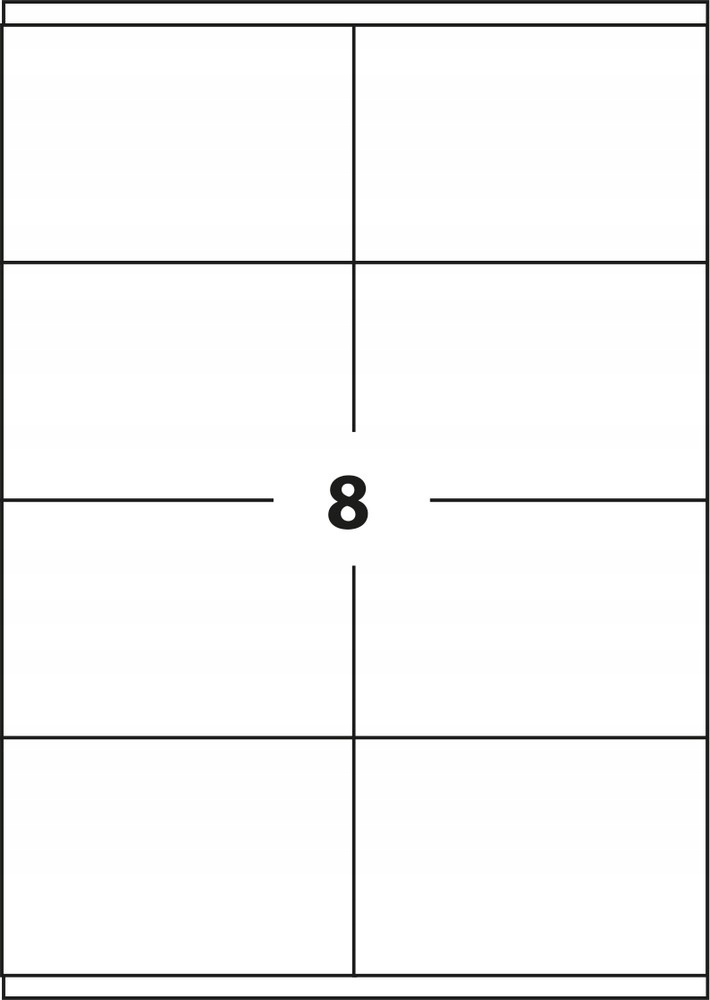 ETYKIETA SAMOPRZYLEPNA A4 8szt 105x74 100 kartek - 12446514160 - oficjalne archiwum Allegro