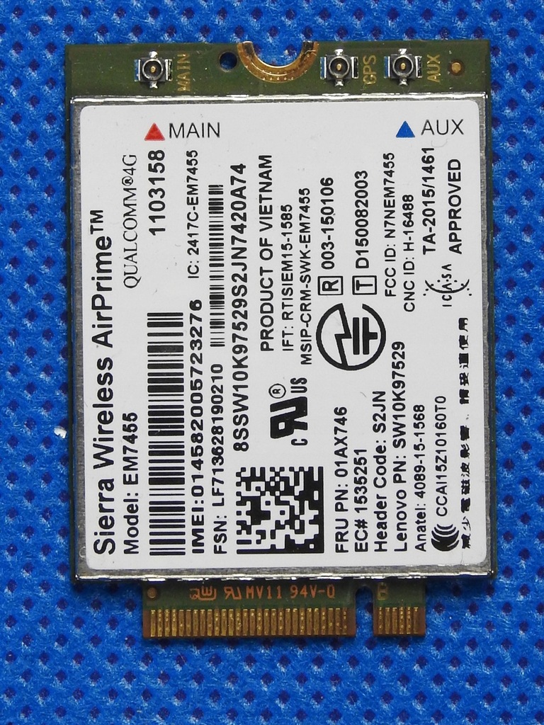 Modem EM7455 lenovo T460 T560 X260 T450s T470 X1 - 7967304953 ...