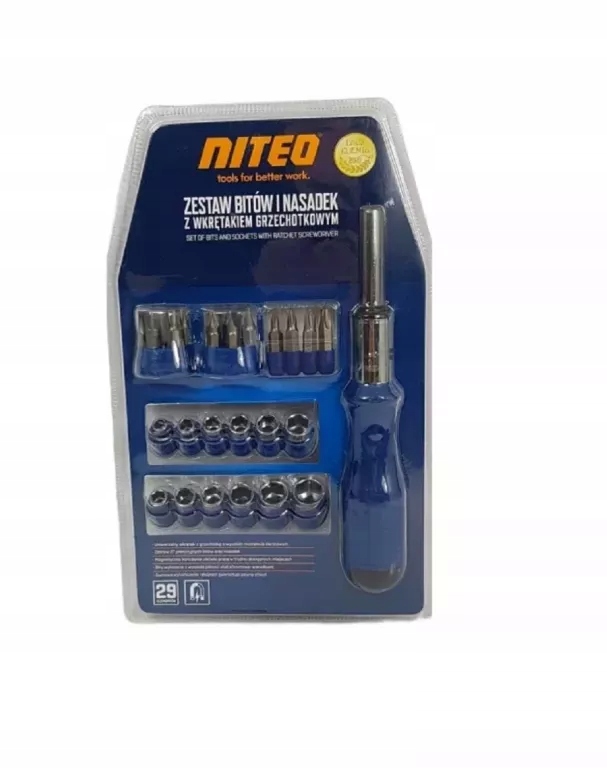 NITEO ZESTAW BITÓW I NASADEK Z WKRĘTAKIEM 29EL. - 13566087497 ...