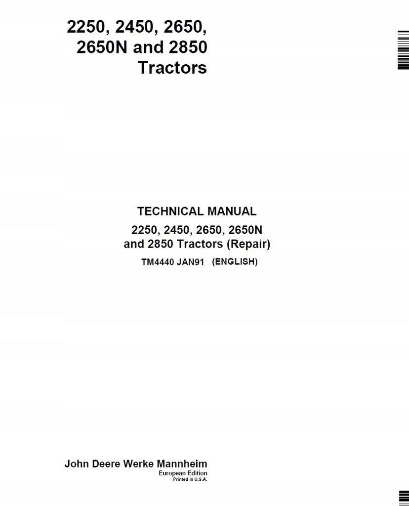 Instrukcja napraw John Deere 2250 2450 2650 2850 - 12974134057 ...