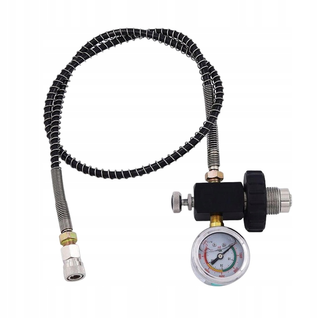 Scuba Tank Refill Adapter, 6000PSI, with Gauge, Durable 8mm Quick Black ...