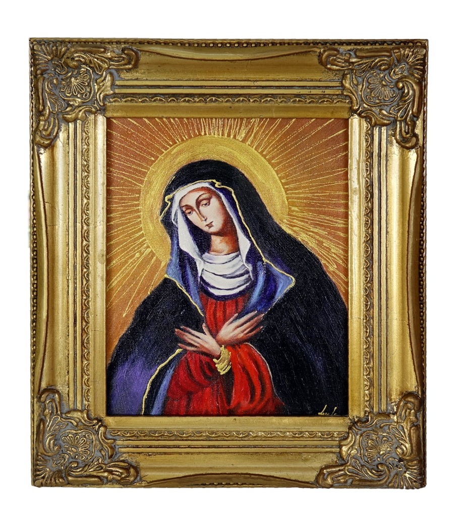 OBRAZ OLEJNY MATKA BOSKA OSTROBRAMSKA 30x35 - 9234136403 - oficjalne archiwum Allegro