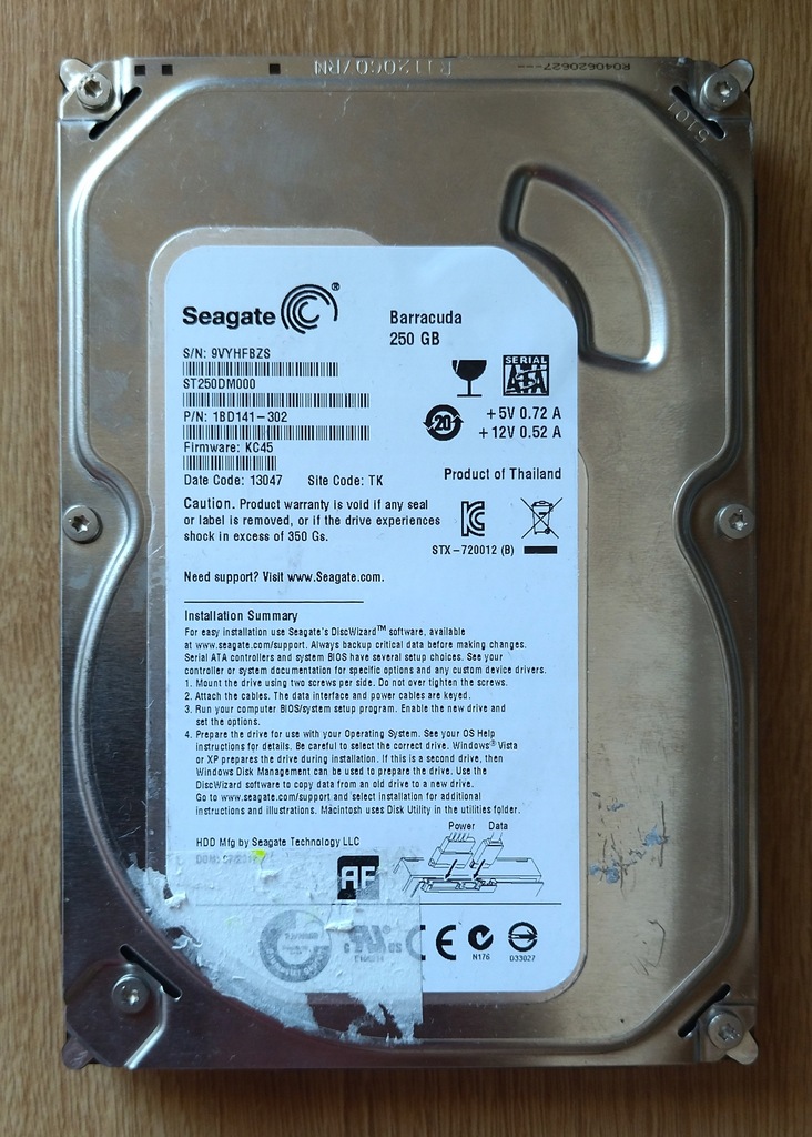 Dysk twardy Seagate ST250DM000-1BD141 250GB - 13822171225 - oficjalne archiwum Allegro