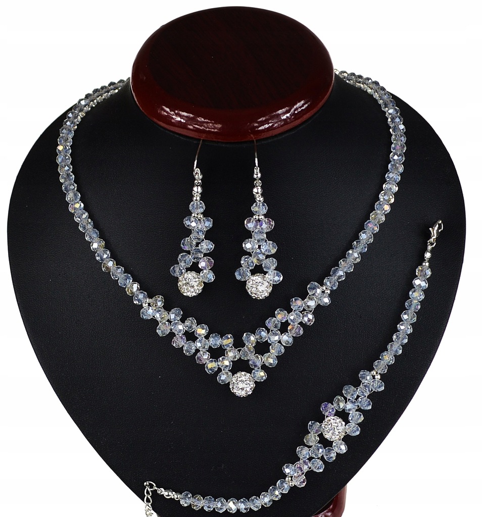 BIŻUTERIA ŚLUBNA ,KOMPLET ŚLUBNY,kolia cyrkonie - 7152257510 ...