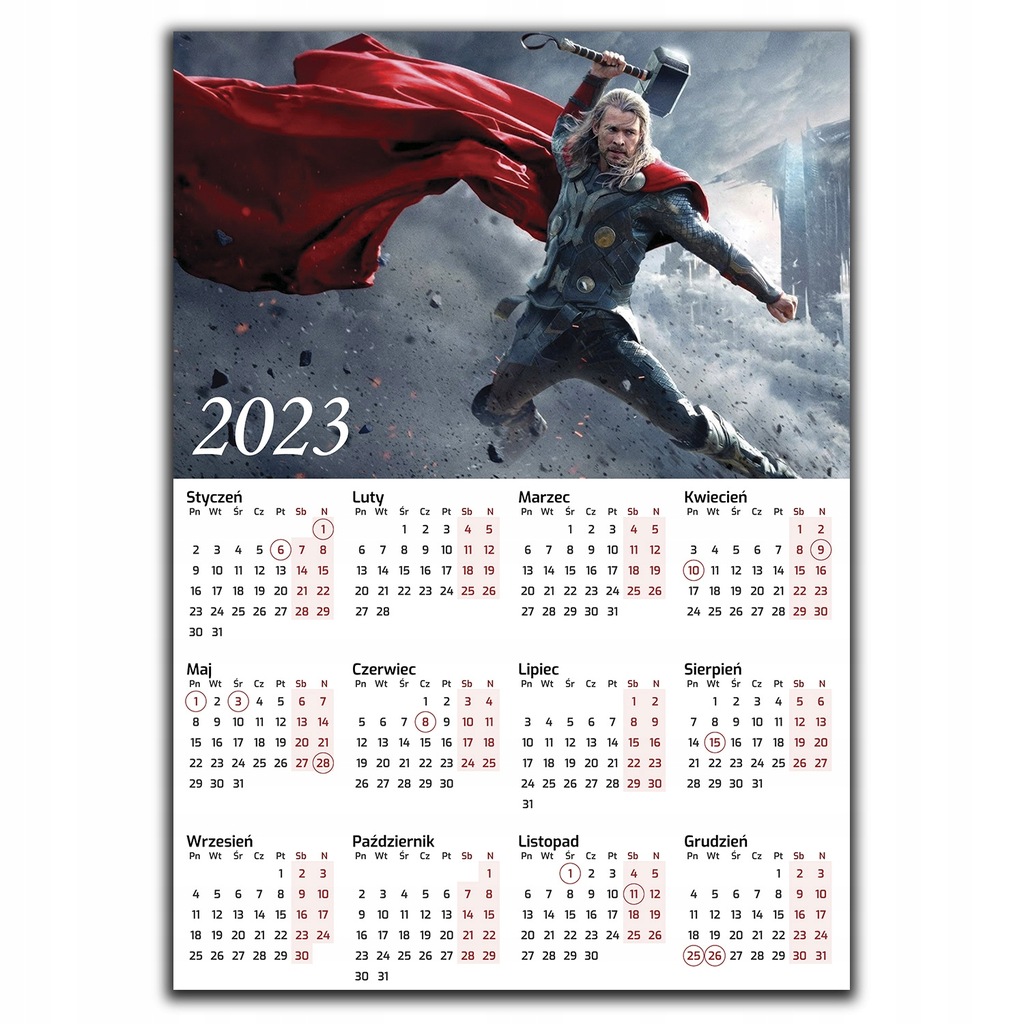 KALENDARZ PLAKATOWY A4 M2P MARVEL 11 2023 - 12853016908 - oficjalne archiwum Allegro