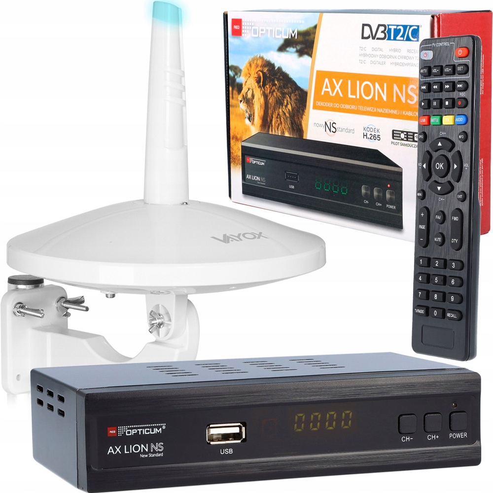 ANTENA DOOKÓLNA + DEKODER TUNER TV NAZIEMNA DVB-T2 - 11773734600 ...