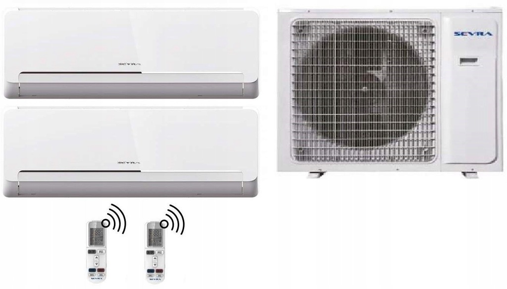 KLIMATYZATOR SEVRA MULTI SPLIT 2 x 21m2 BEZ RUR - 11722953302 - oficjalne archiwum Allegro