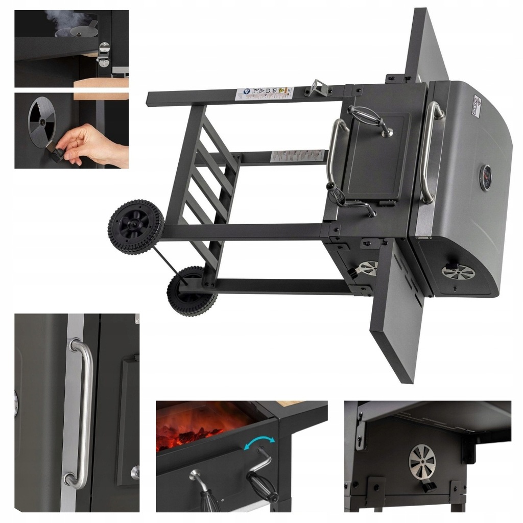 GRILL WĘGLOWY OGRODOWY POKRYWA POPIELNIK ZESTAW - 13537964434 ...