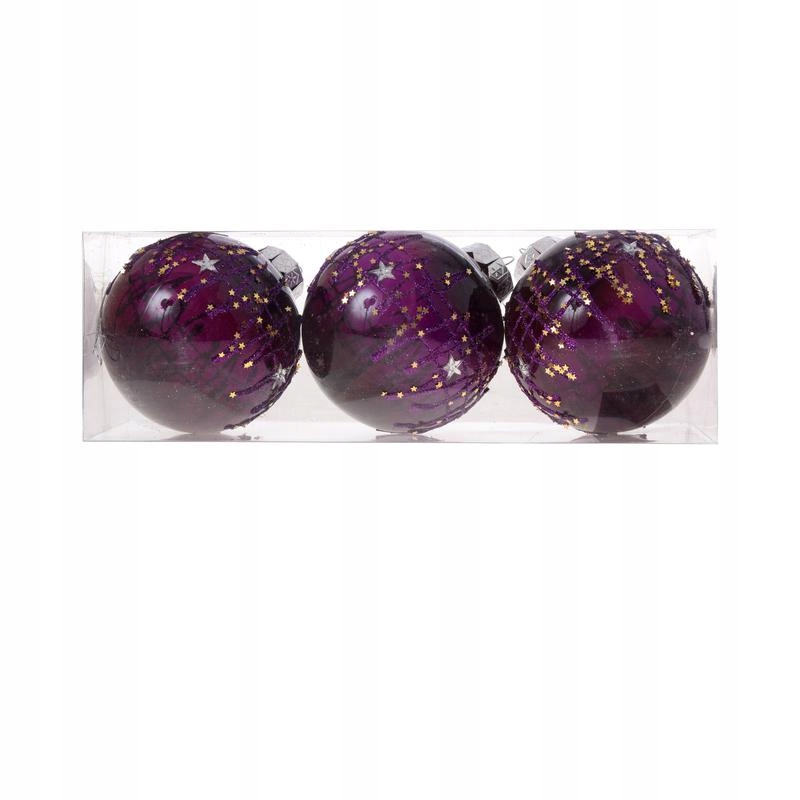 FIOLET BOMBKI CHOINKOWE ZESTAW PAKIET 3 szt. 8 cm - 14409544139 ...