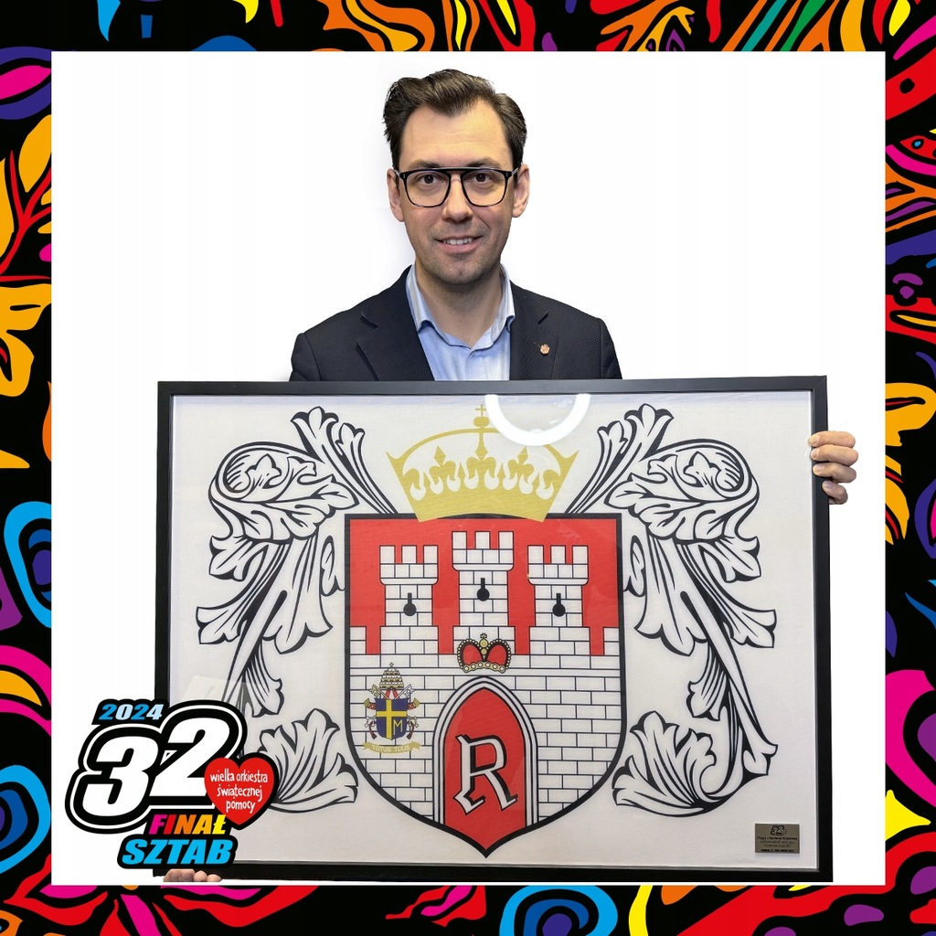 Flaga z herbem Radomia od Posła Konrada Frysztaka - 15088109629 ...