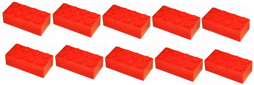 LEGO cegły 2x4 czerwone 3001 10 szt NOWE - 11063171267 - oficjalne archiwum Allegro