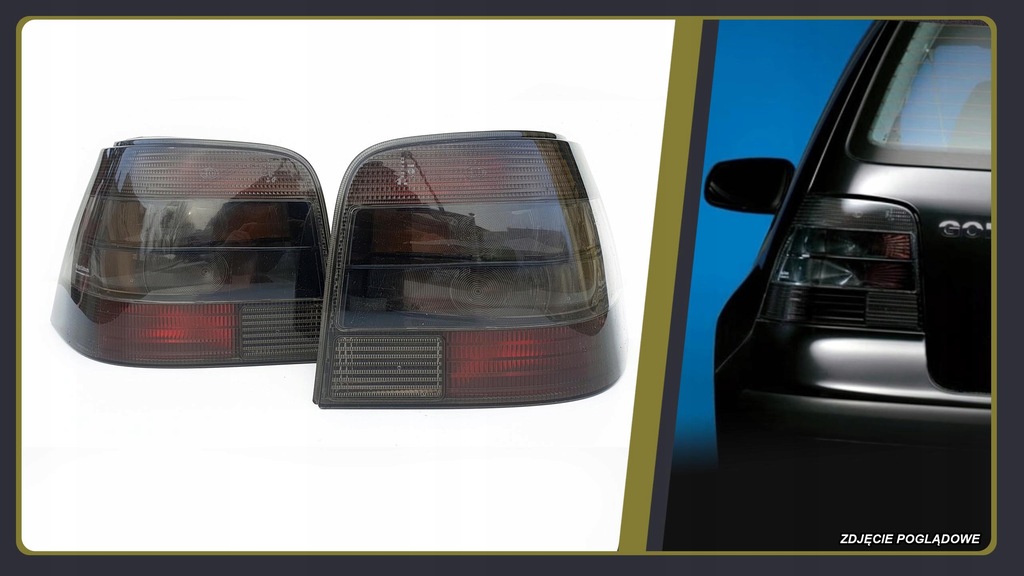 VW Golf mk4 4 IV lampy tył tylne HELLA Magic Colours tuning czarne ...