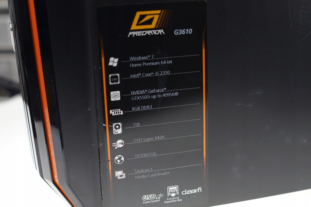 Acer Predator G3610 i5-2310 GTX550Ti 8GB 1TB W10 - 13482226305 ...