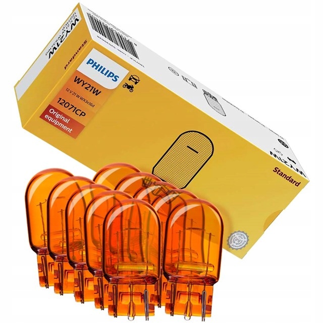 Żarówki PHILIPS WY21W T20d W3x16d 12V 21W 10 szt. - 10619449582 ...