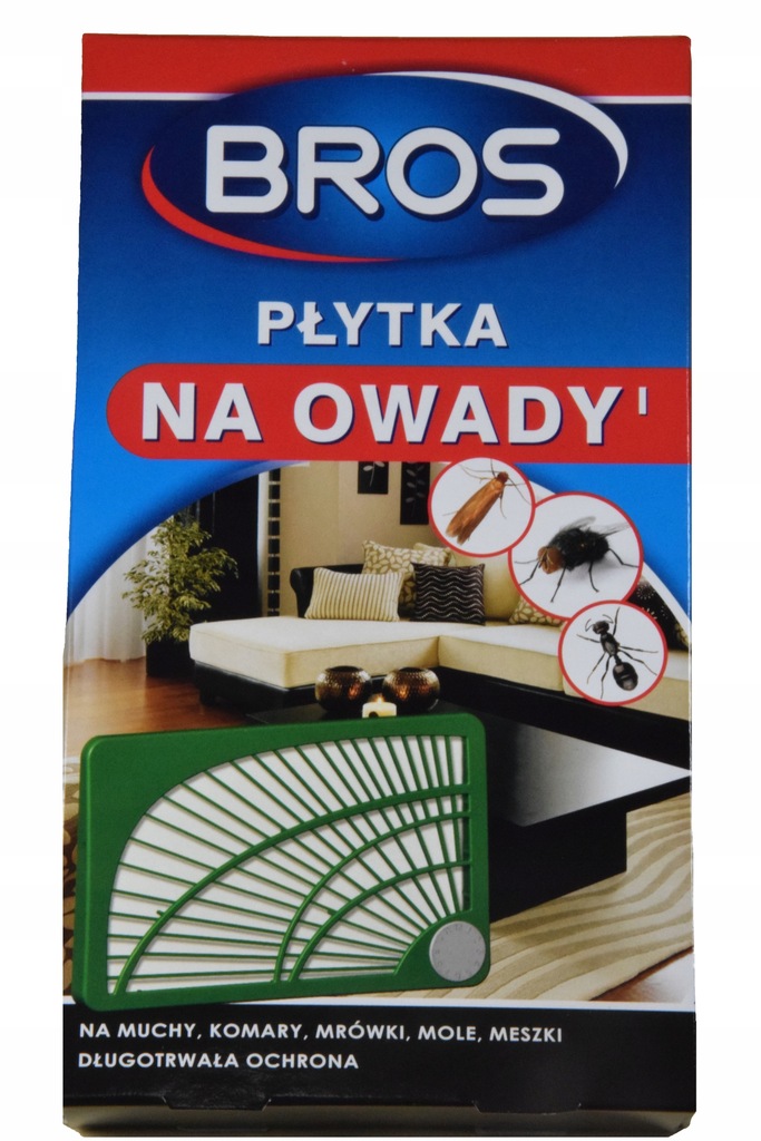 BROS PŁYTKA NA OWADY MOLE KOMARY MESZKI MUCHY - 10796680122 - oficjalne archiwum Allegro