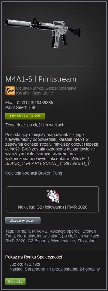 M4A1-S | Printstream BS Battle Scared CS:GO SKIN - 12742740675 ...