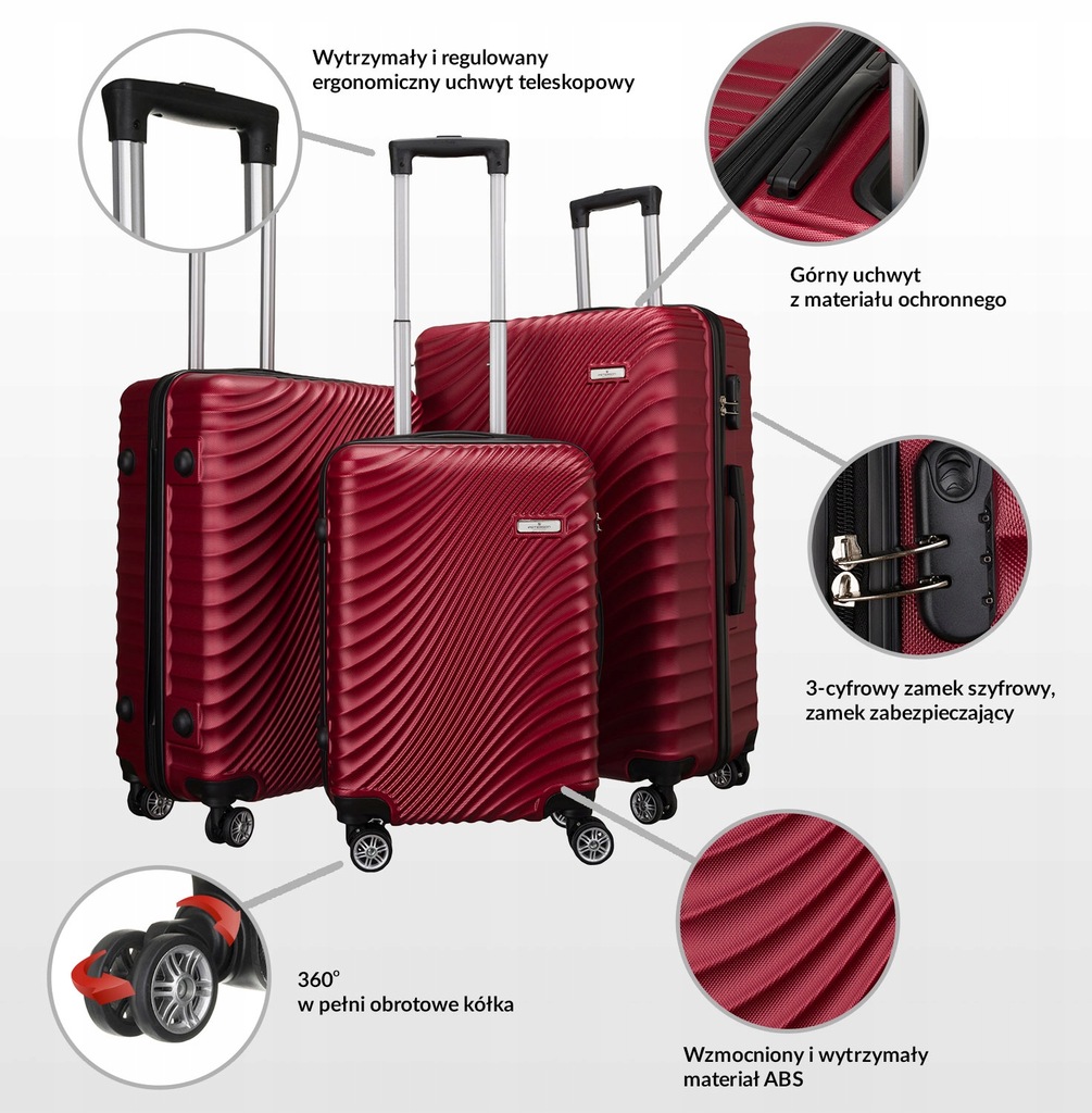 Купить Большой дорожный чемодан PETERSON, вместительный, XL, на 4 ...