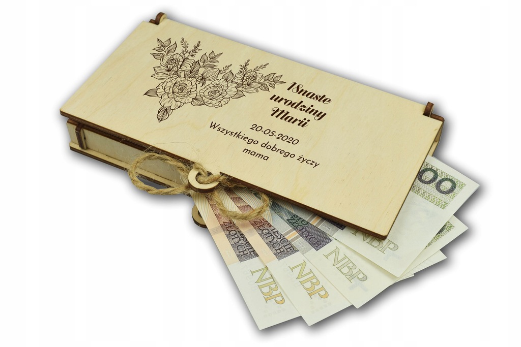 Pudelko Na Pieniadze Na 18 Urodziny - Drewniane - 10891161678 - oficjalne archiwum Allegro