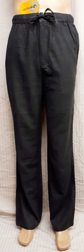 SPODNIE MESKIE LEN CZARNE 36 pas 80cm max 96cm - 12877233180 - oficjalne archiwum Allegro