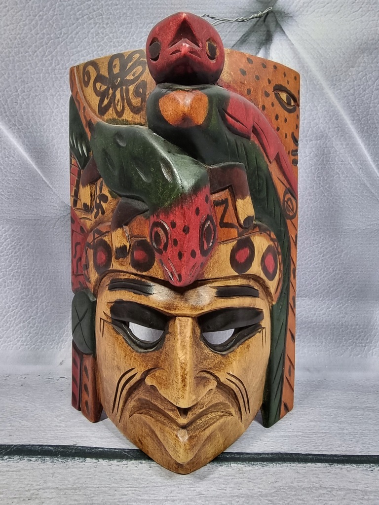 Stara drewniana maska Indianin - 12962488786 - oficjalne archiwum Allegro
