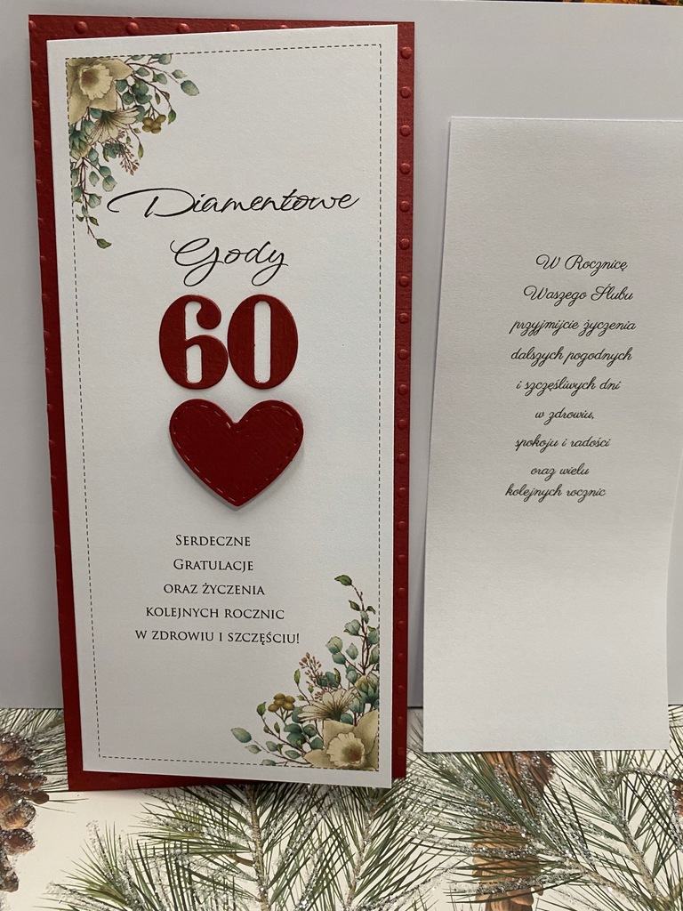 Kartka 60 Rocznica Ślubu DIAMENTOWE GODY - 14930145221 - oficjalne ...