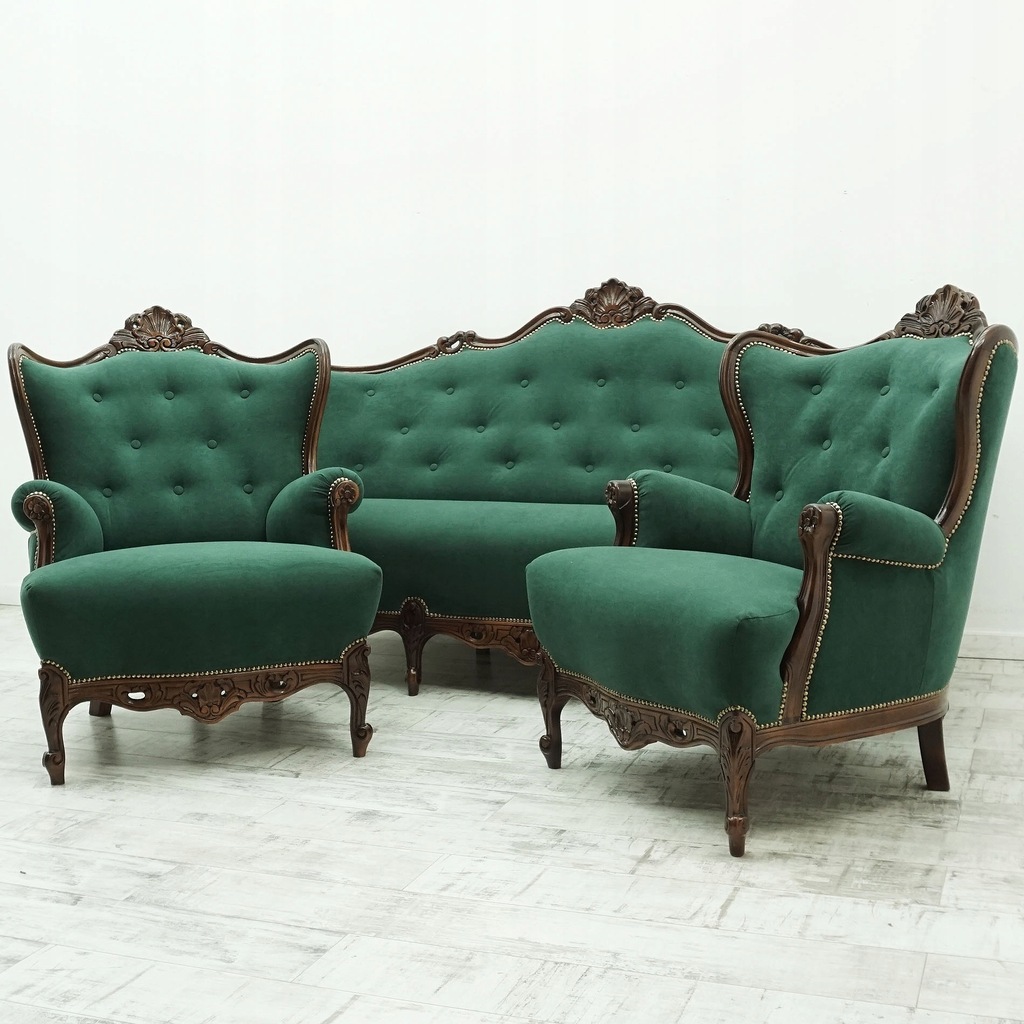 Antyk stylowy komplet ludwikowski kanapa 2 x fotel PO RENOWACJI ...