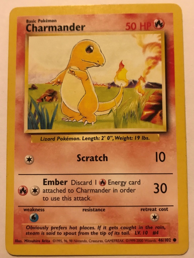 Karta Pokemon Charmander SCRATCH 46/102 oryginał - 11319148978 ...