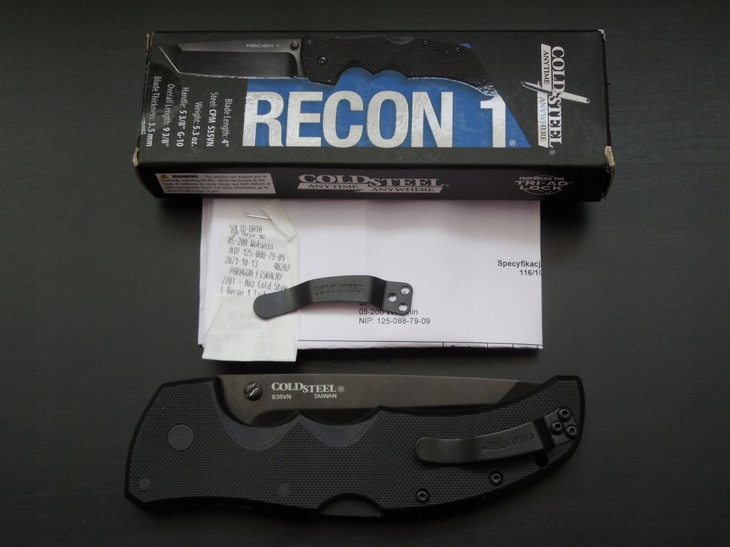 Cold Steel Recon 1 Tanto S35VN NOWY GWARAN PARAGON - 12828591460 ...