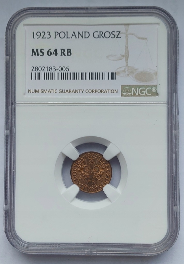 1 grosz 1923 rok Grading NGC MS 64 RB - 13515934253 - oficjalne ...
