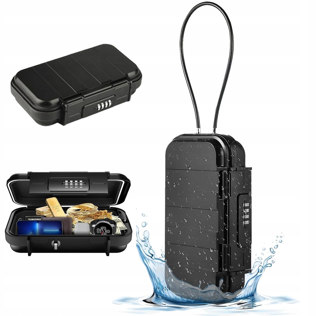 MINI SEJF OSOBISTY PRZENOŚNY WODOODPORNY PODRÓŻNY ZAMKIEM SZYFROWYM ...