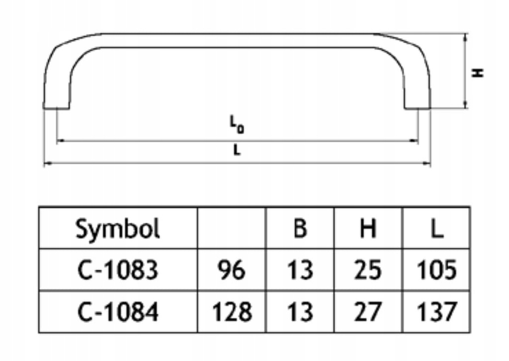 Uchwyt meblowy REGULUS C-1083, chrom połysk, 96mm - 10824099565 ...