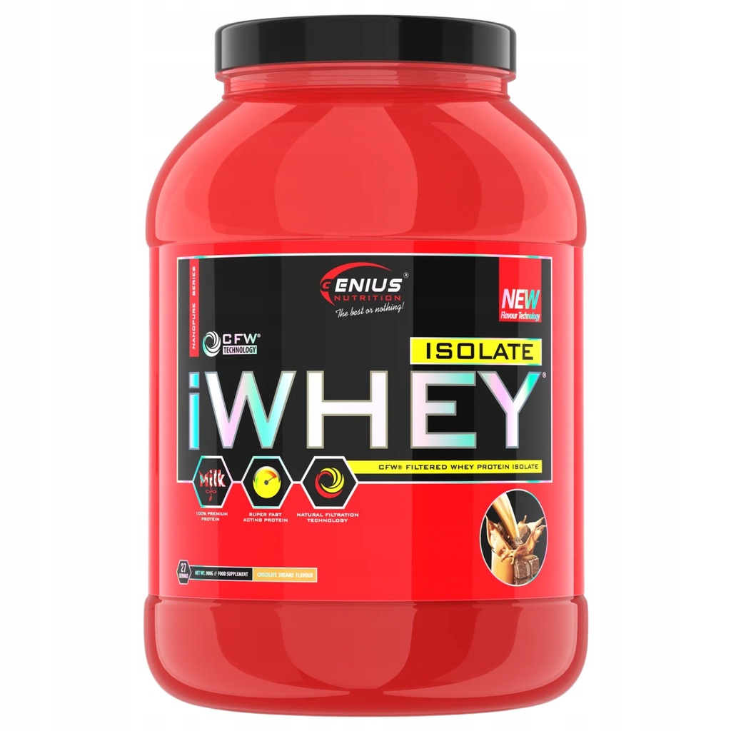 GENIUS iWhey Isolate białko IZOLAT czekolada 900g - 13306548133 ...