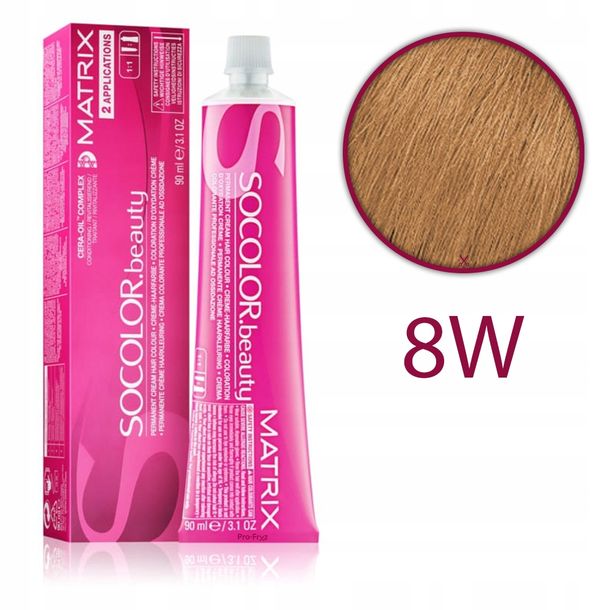 MATRIX Farba do włosów Jasny Blond-Ciepły 8W 90ml - 13240699309 ...