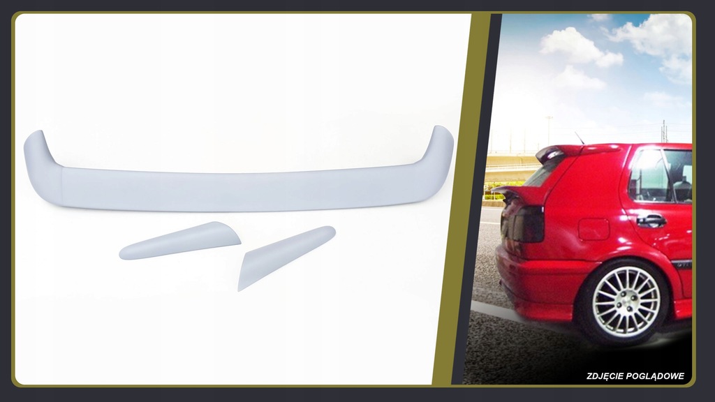 VW Golf mk3 3 spoiler lotka 3 częściowy jak ZENDER - 12354161722 ...