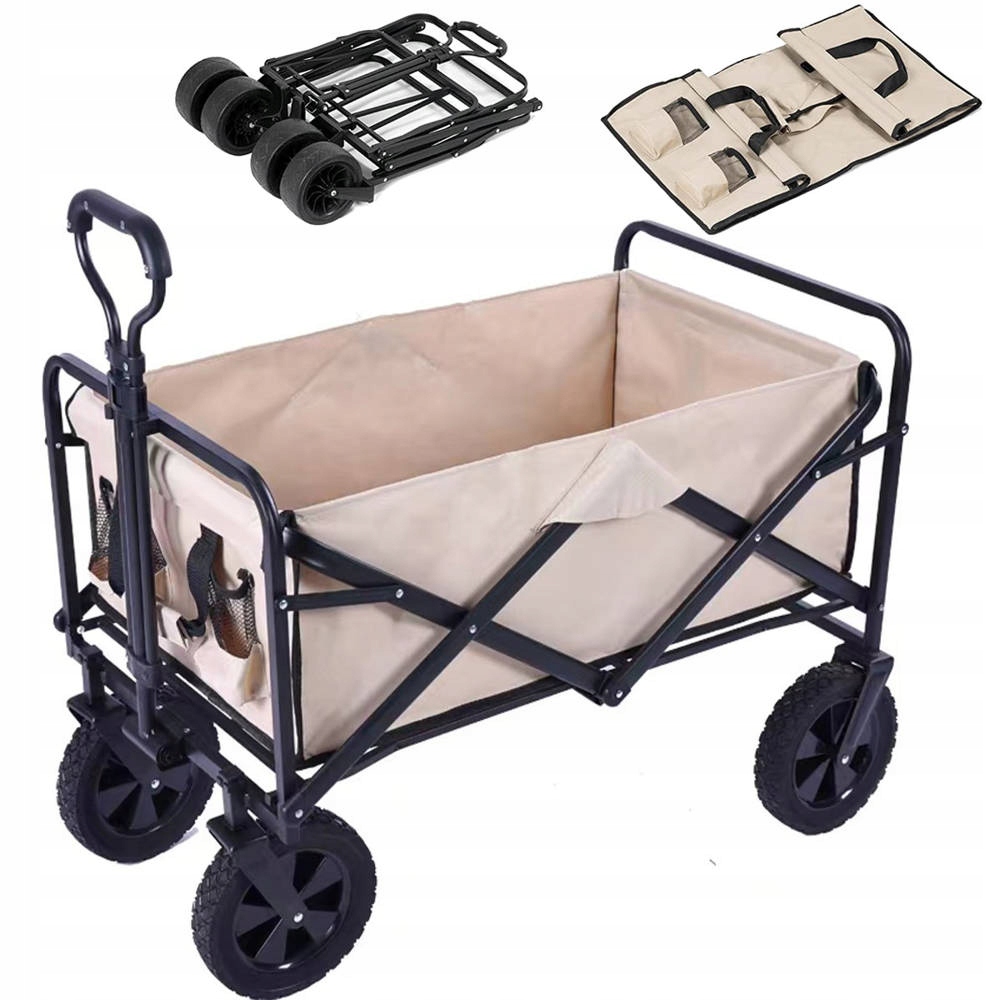 DUŻY WÓZEK PLAŻOWY OGRODOWY TRANSPORTOWY TURYSTYCZNY SKŁADANY 170l - 15568195639 - oficjalne ...