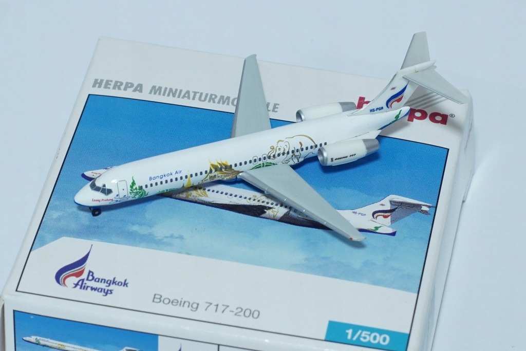 HERPA Bangkok Airways Boeing 717-200 skala1:500 - 12101435643 - oficjalne archiwum Allegro