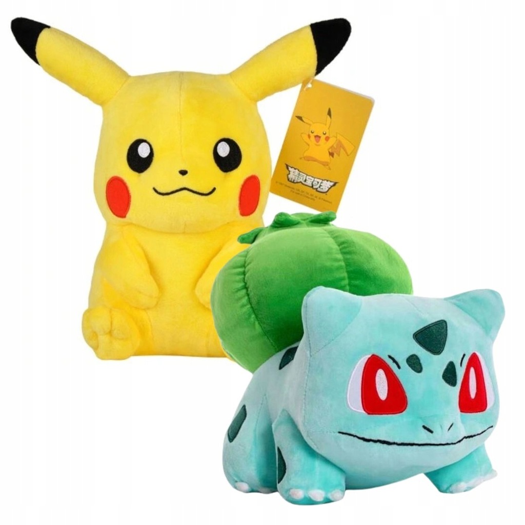 POKEMON GO MASKOTKA ZESTAW 2SZT FIGURKI PLUSZAKI Pikachu I Bulbasaur ...