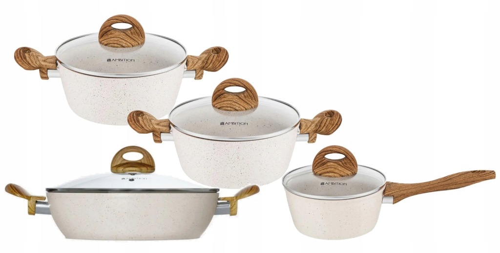 ZESTAW GARNKI PATELNIA AMBITION NATURE INDUKCJA - 11017718822 ...