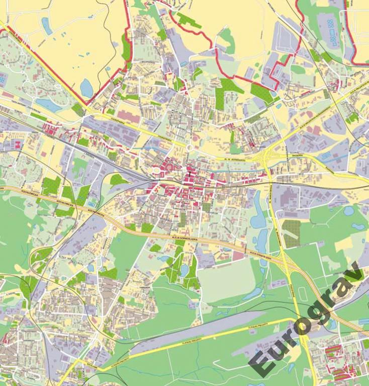 Katowice plan centrum miasta warstwy cdr ai plik - 5669090656 ...