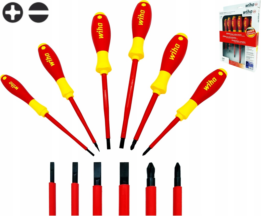 WKRĘTAKI IZOLOWANE 1000V WIHA ŚRUBOKRĘTY VDE 00833 - 9440623964 - oficjalne archiwum Allegro