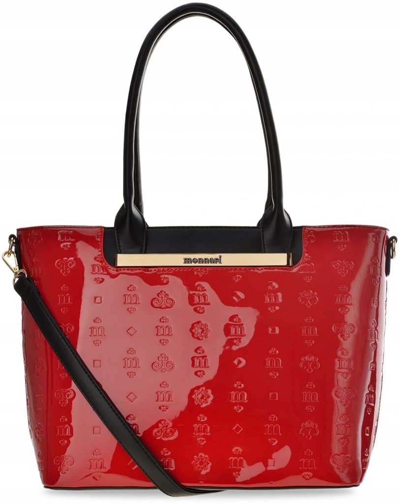 MONNARI Torebka Lakierowana SHOPPER Aktówka Damska - 12738576272 - oficjalne archiwum Allegro