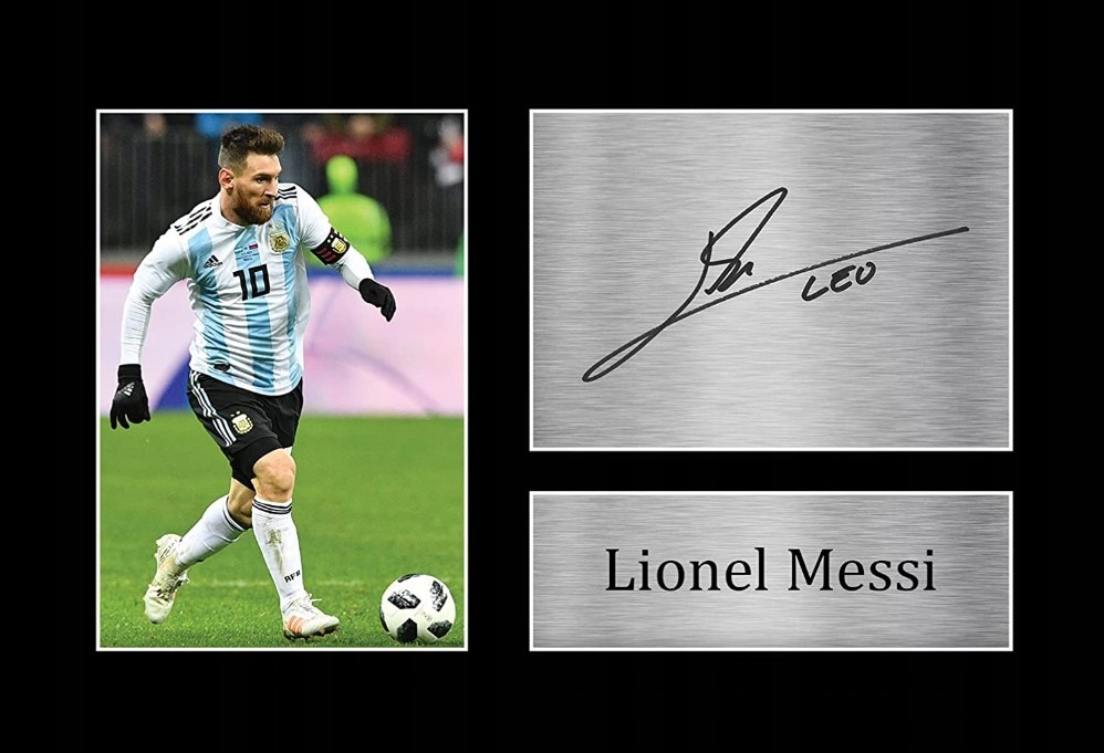 MESSI BÓG FUTBOLU PREZENT AUTOGRAF RAMKA - 13073614458 - oficjalne ...