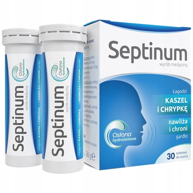 Septinum na gardło chrypkę kaszel Hialuronian 30x - 11134267756 ...