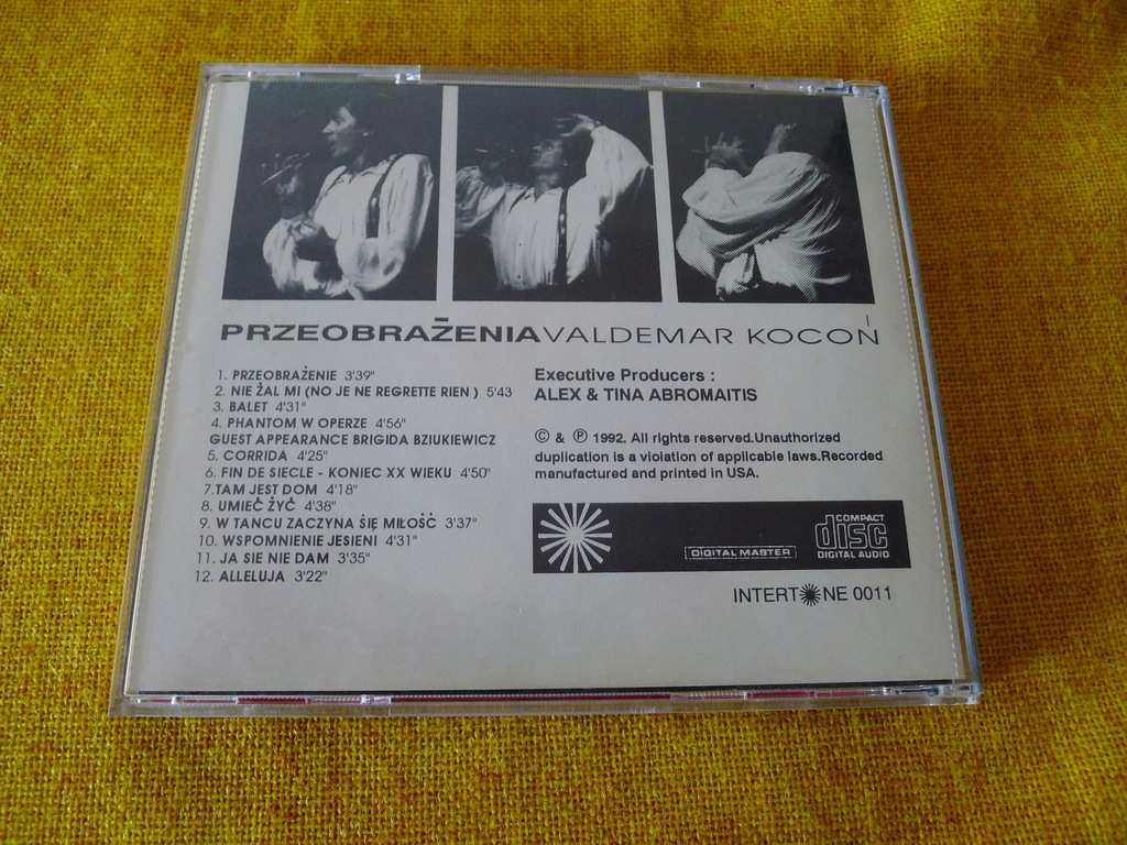 WALDEMAR KOCOŃ PRZEOBRAŻENIA INTERTONE 1992 USA - 12307380876 ...