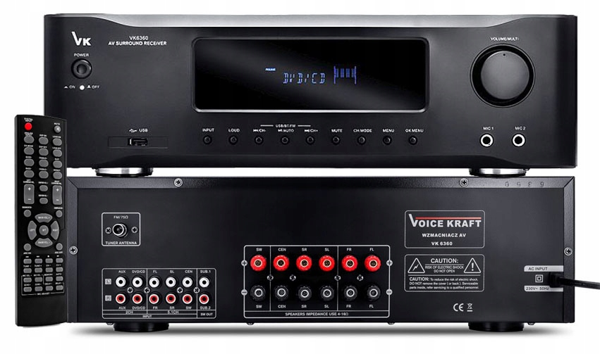 WZMACNIACZ AMPLITUNER VK-6360 5.1 BLUETOOTH USB - 11486737669 - oficjalne archiwum Allegro