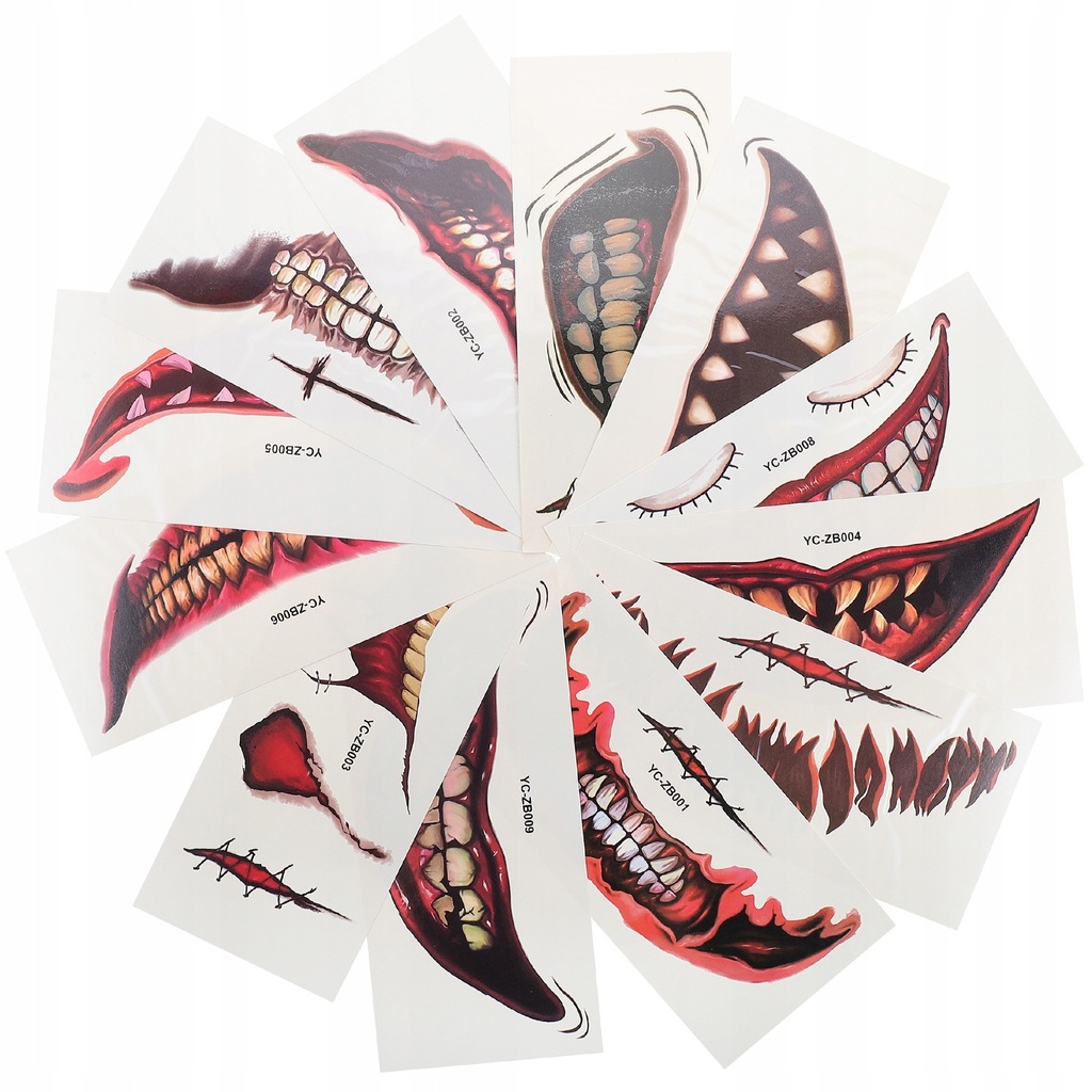 Body Stickers Scar Face Clown - 14546370717 - oficjalne archiwum Allegro