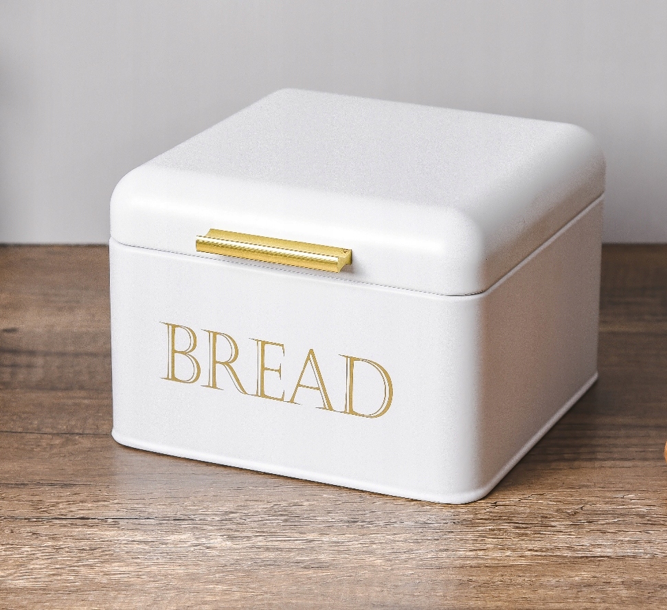 CHLEBAK BIAŁY POJEMNIK NA CHLEB JEDNOCZĘŚCIOWY METALOWY KWADRATOWY - 14465329666 - oficjalne ...