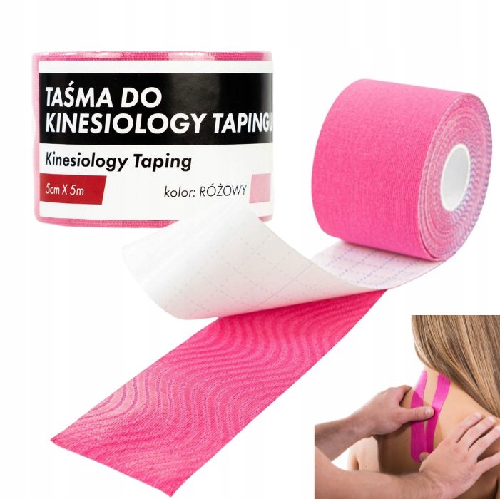 Tejpy plastry tape mocny klej tejp 5cmx5m Różowy - 12597767829 - oficjalne archiwum Allegro