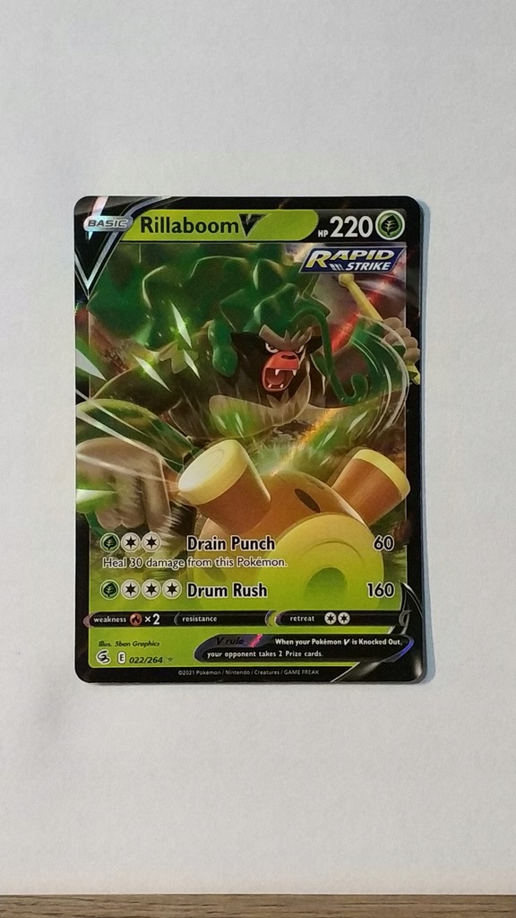 Rillaboom V - 22/264 - Ultra Rare - Fusion Strike - 11422265138 ...