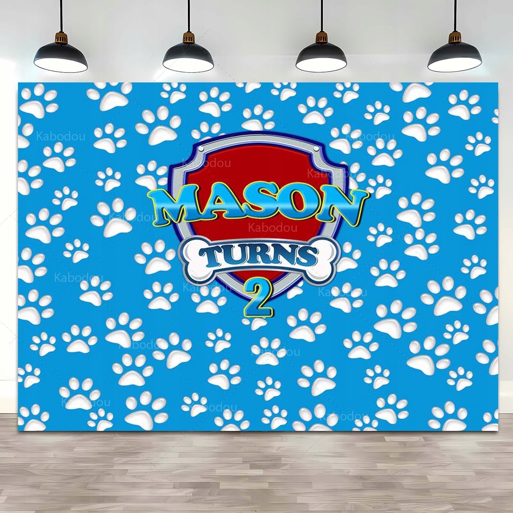 Dog Paw Bone Party Backdrop Paw Patrol Watchtower - 14164298180 ...
